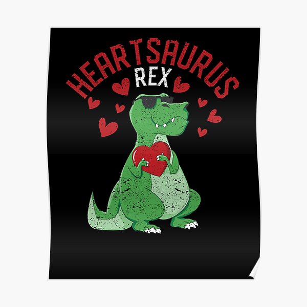 "Heartsaurus Rex Dab Dance Heart Dino Valentine's Day" Poster for Sale by Yanyo | Redbubble
