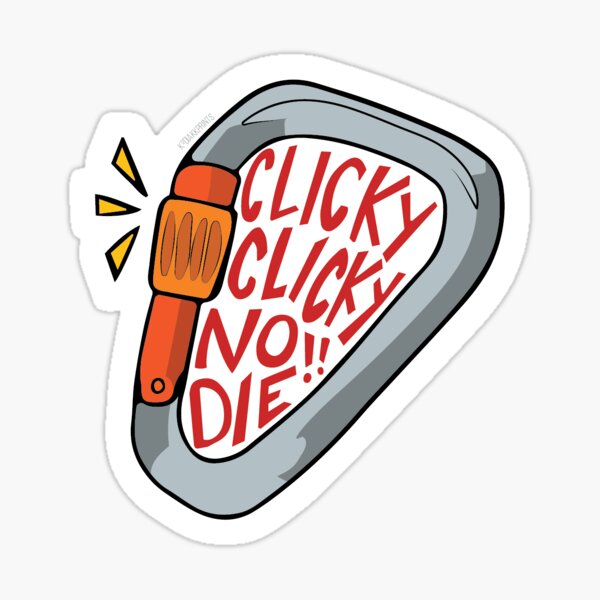 "Clicky Clicky No Die" Sticker for Sale by Alexx Elder | Redbubble