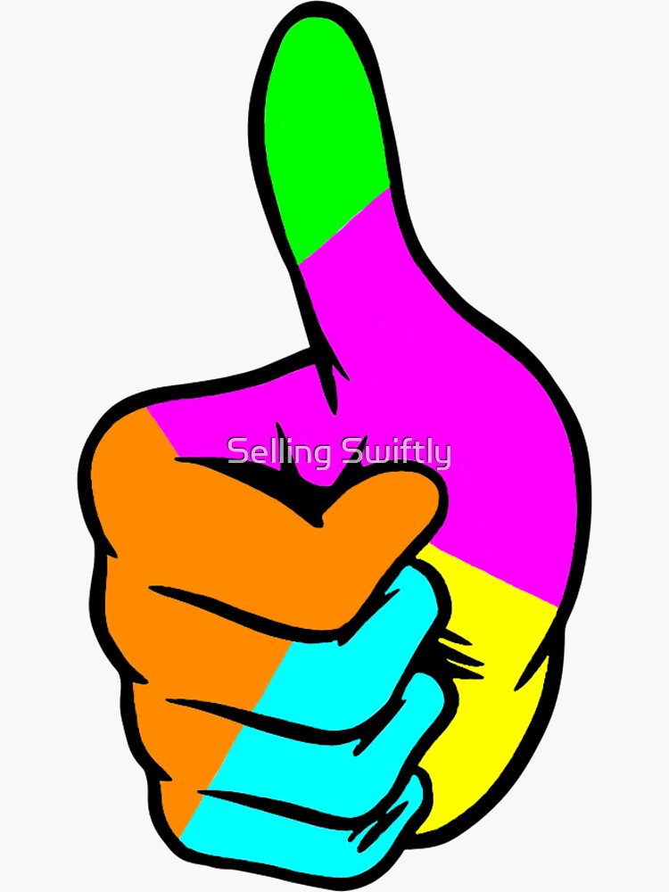 "Retro Green Thumbs Up " Sticker for Sale by SeaBreezePoet | Redbubble