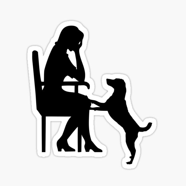 "dog comforting his owner" Sticker for Sale by colaes | Redbubble