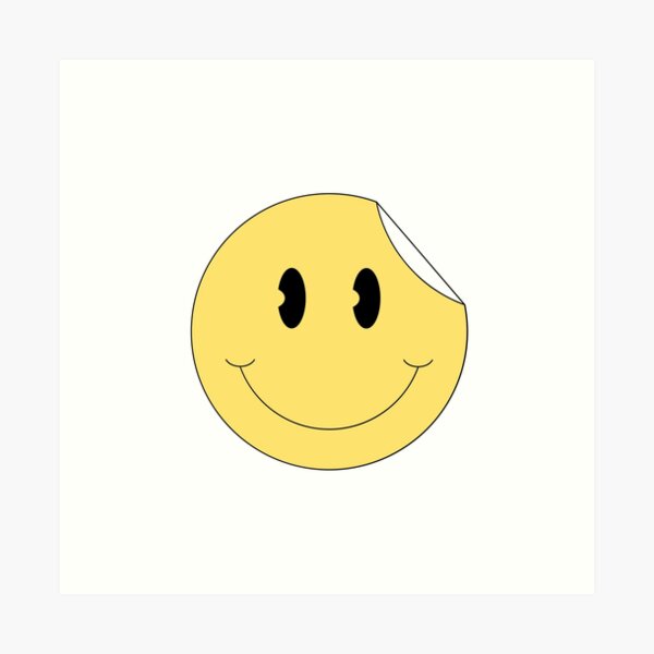 "Happy Smiley Face Peeling Sticker" Art Print for Sale by luckymooninc ...
