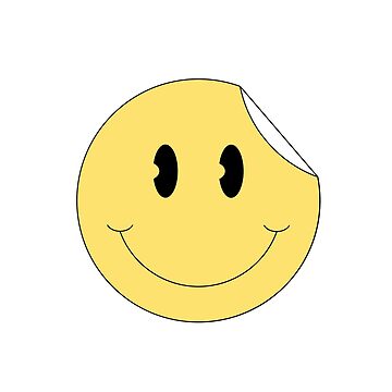 "Happy Smiley Face Peeling Sticker" Sticker for Sale by luckymooninc ...