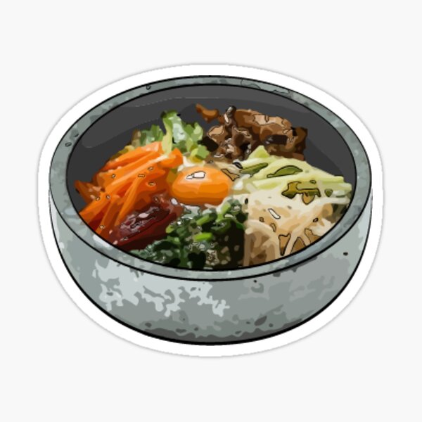 "비빔밥 Bibimbap " Sticker for Sale by Northbears | Redbubble