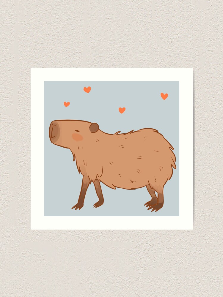 "Capybara cute illustration - Nice Capybara blue" Art Print for Sale by ...