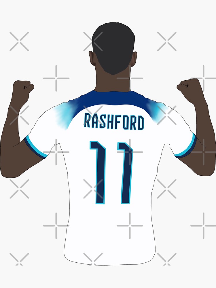 "Marcus Rashford 11 England 2022 World Cup Minimalist " Sticker for ...