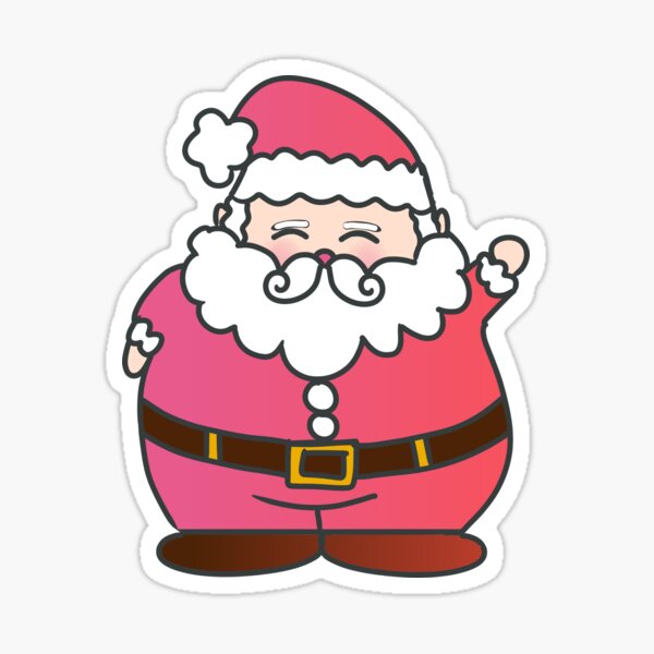 "Fat Chibi Jolly Santa Pink to Red Gradient" Sticker for Sale by ...