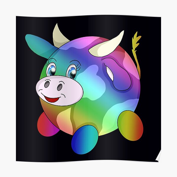 "rainbow pride cow" Poster for Sale by BeingNow | Redbubble