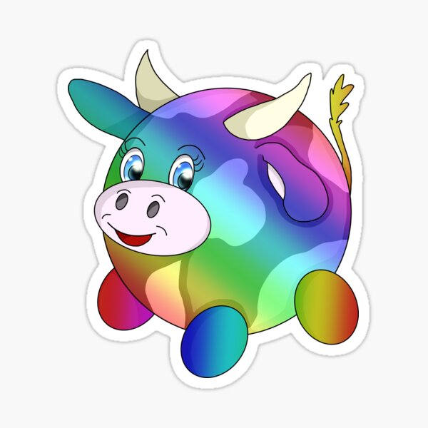 "rainbow pride cow" Sticker for Sale by BeingNow | Redbubble