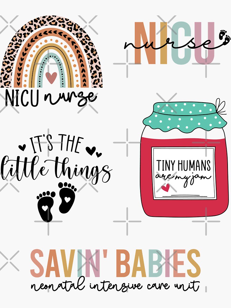 "Cute NICU Nurse Sticker Pack, Baby Nurse Gift, Neonatal Intensive Care ...