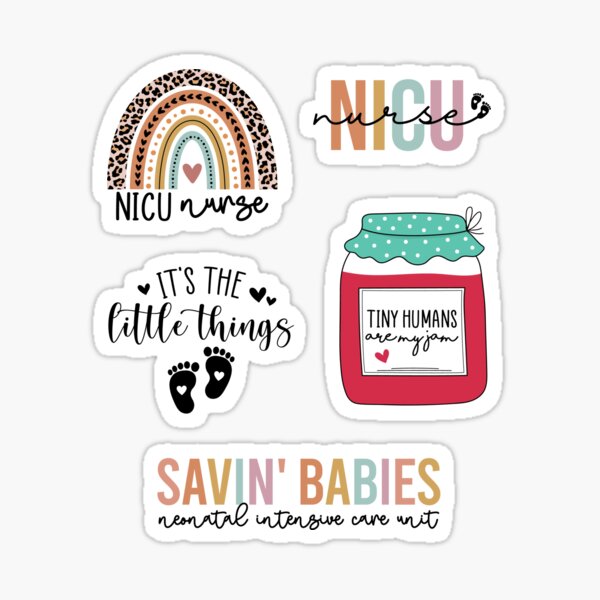 "Cute NICU Nurse Sticker Pack, Baby Nurse Gift, Neonatal Intensive Care ...