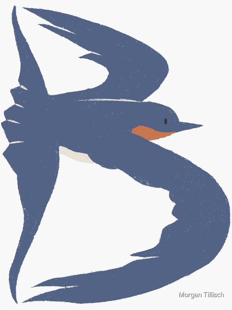 "B is for Barn Swallow" Sticker for Sale by snieork | Redbubble