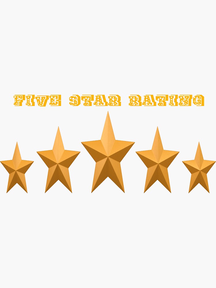 "Five Star Rating" Sticker for Sale by sunrisedesign8 | Redbubble