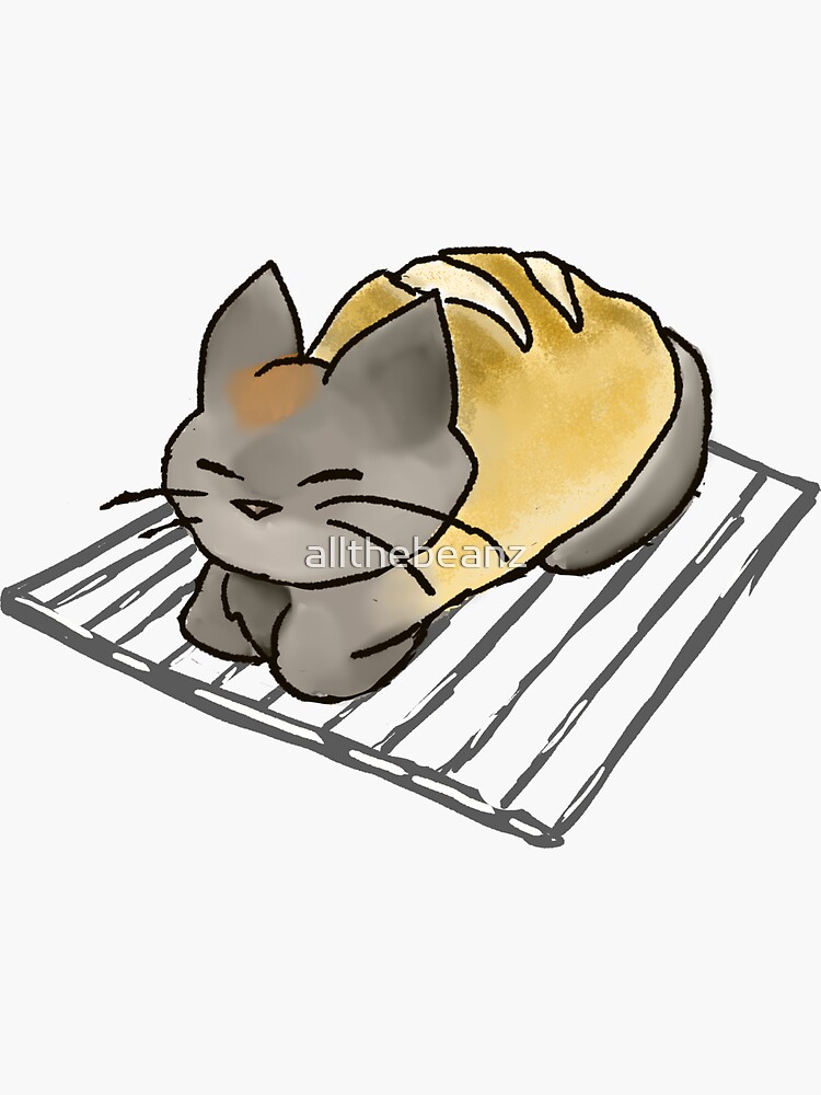 "Bread Kitty" Sticker for Sale by allthebeanz | Redbubble