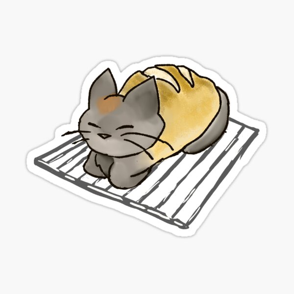 "Bread Kitty" Sticker for Sale by allthebeanz | Redbubble