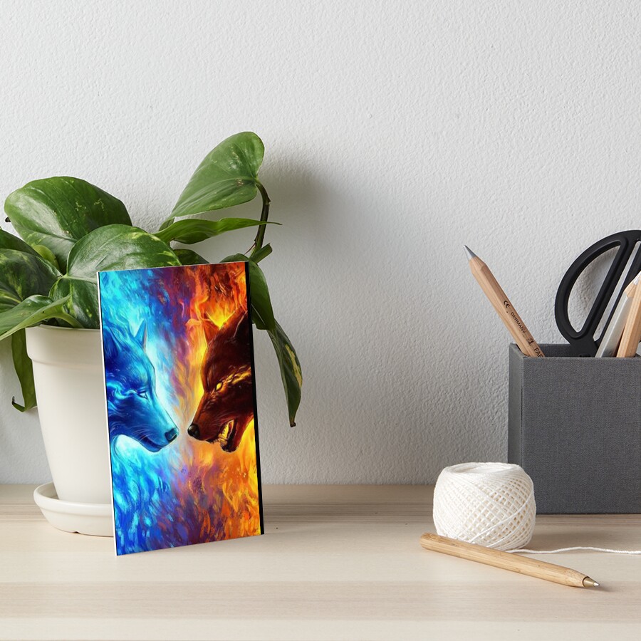 "Ice Wolf and Fire Wolf - Wolf Rivalry" Poster by Kyumi12 | Redbubble