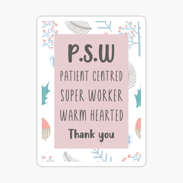 "Thank You PSW " Sticker for Sale by TaraGbear | Redbubble