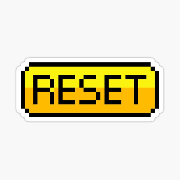"Pixel art Reset button " Sticker for Sale by Ambilart1 | Redbubble