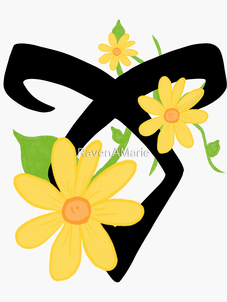 "Rune with yellow flowers" Sticker for Sale by AnabellaCor94 | Redbubble