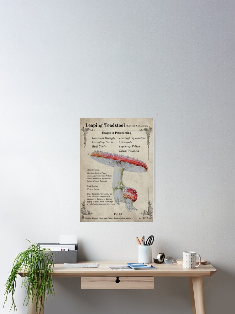 "Leaping Toadstool Herbology Botanical" Poster for Sale by ...