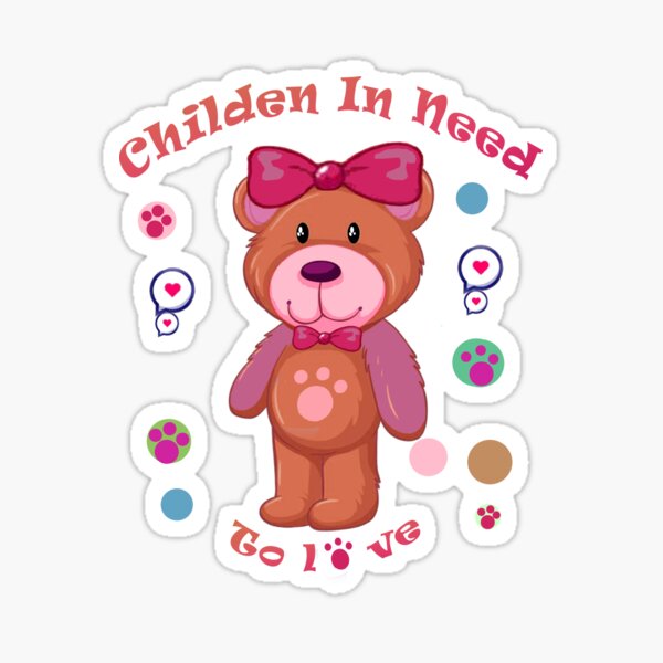 "pudsey bear - children in need to love " Sticker for Sale by elegance ...
