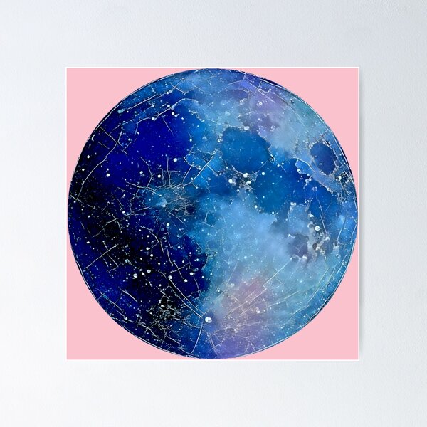 "Star Chart Moon" Poster for Sale by AintJames | Redbubble