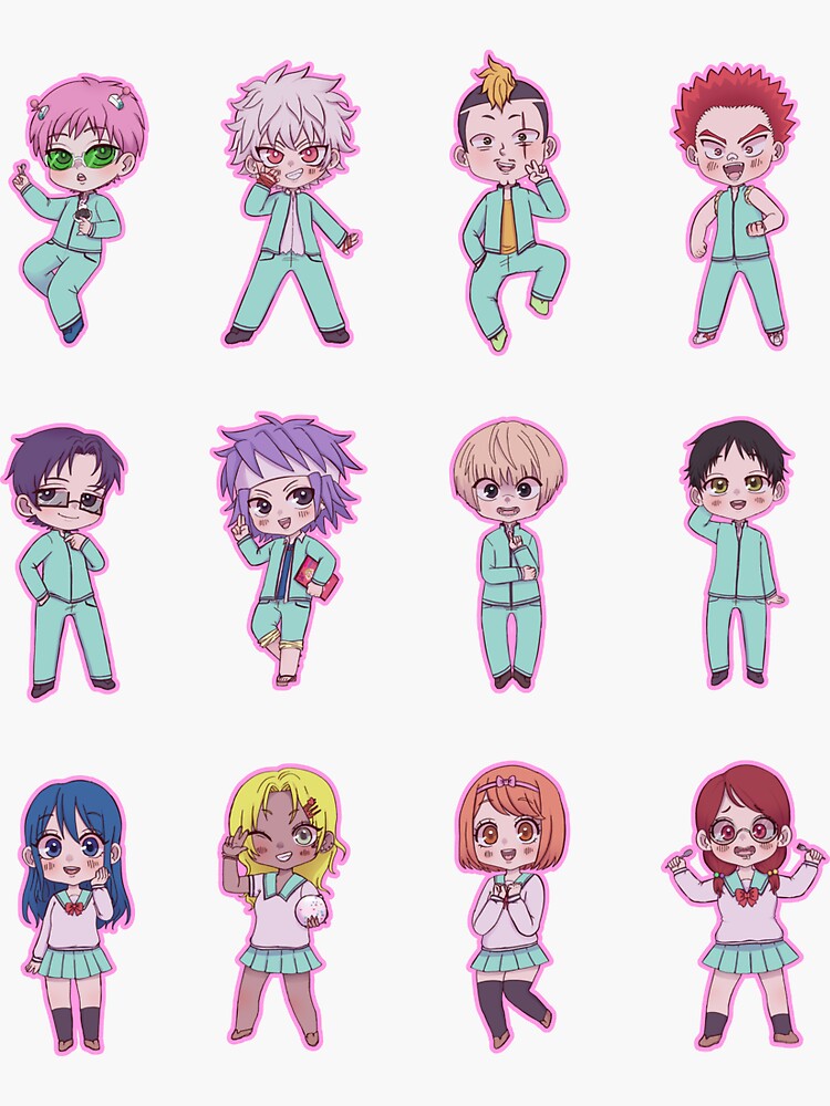"Saiki K Cast " Sticker for Sale by popipurin | Redbubble