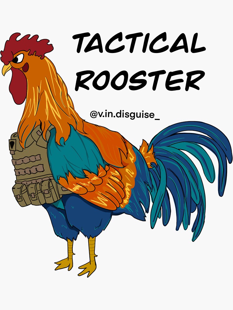 "Rooster tactical, army, milmemes, rooster, army animals" Sticker for ...