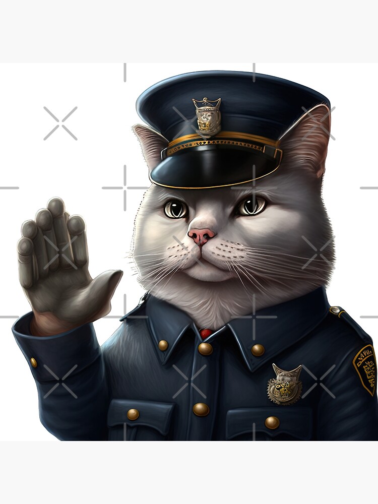 "Police officer cat" Poster for Sale by AnimalArtPhotos | Redbubble