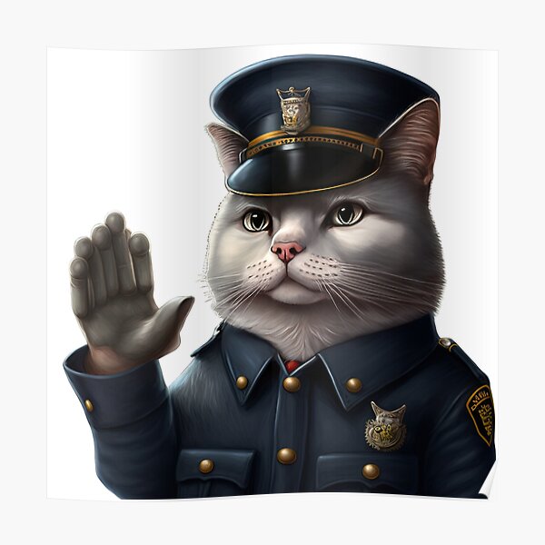 "Police officer cat" Poster for Sale by AnimalArtPhotos | Redbubble