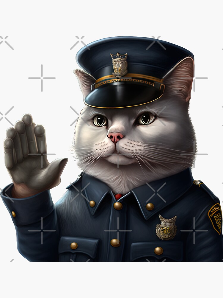 "Police officer cat" Sticker for Sale by AnimalArtPhotos | Redbubble