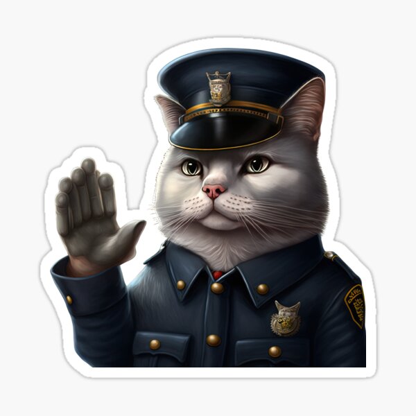"Police officer cat" Sticker for Sale by AnimalArtPhotos | Redbubble