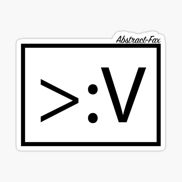 "Angry Emoticon >:V" Sticker for Sale by Abstract-Fax | Redbubble