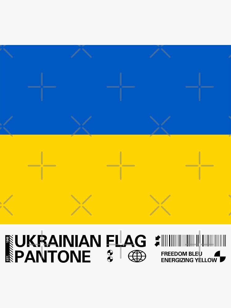 "Pantone freedom blue energizing yellow flag ukrainian" Sticker for ...