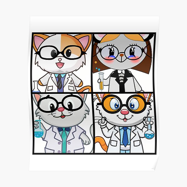 Póster «Lindos gatitos científicos: gato científico, gato experimental ...