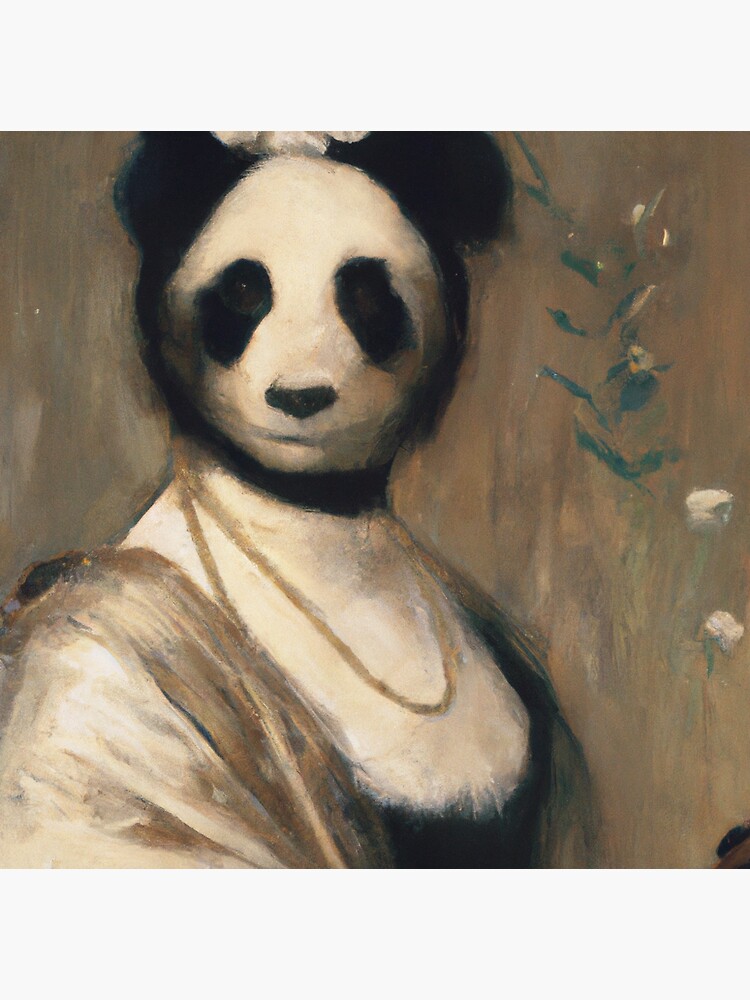 "Fancy Panda Lady Portrait" Sticker for Sale by tired-and-true | Redbubble