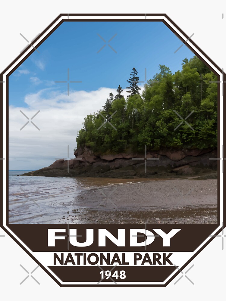 "Fundy National Park Coastline Emblem" Sticker for Sale by ...
