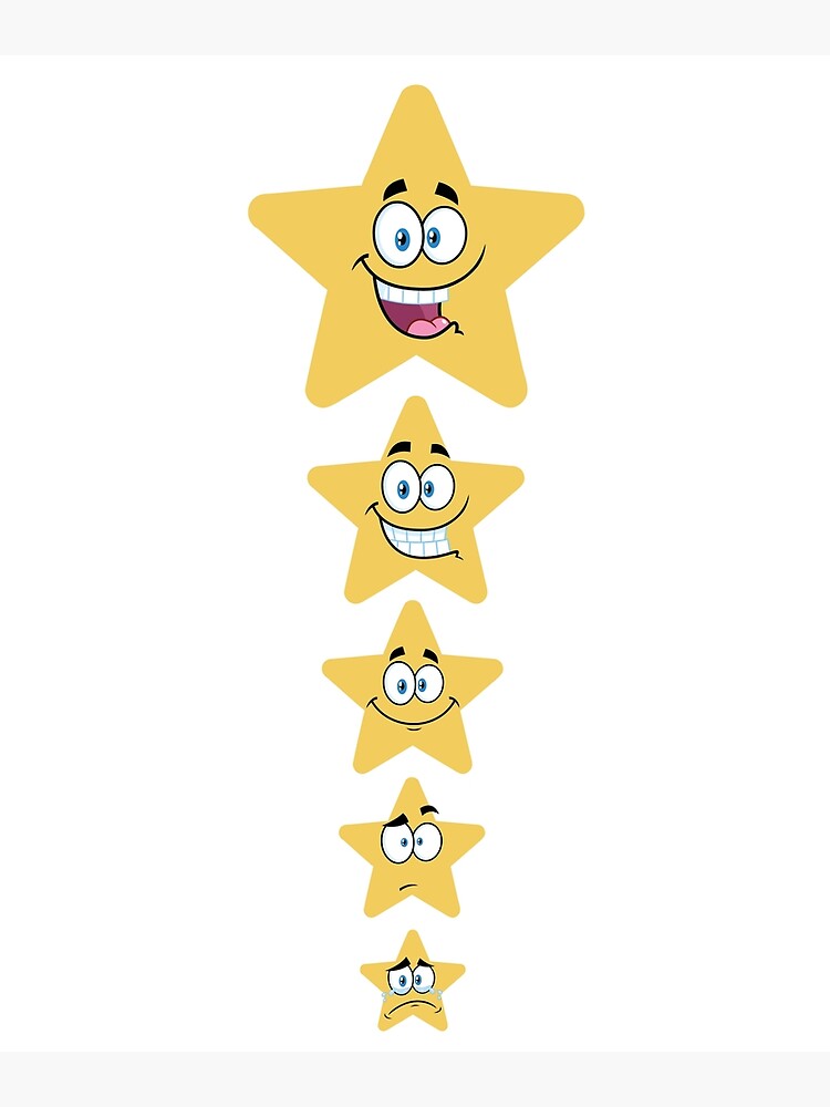 "Five Star Rating with Funny Emoticon" Poster for Sale by Mhayra ...