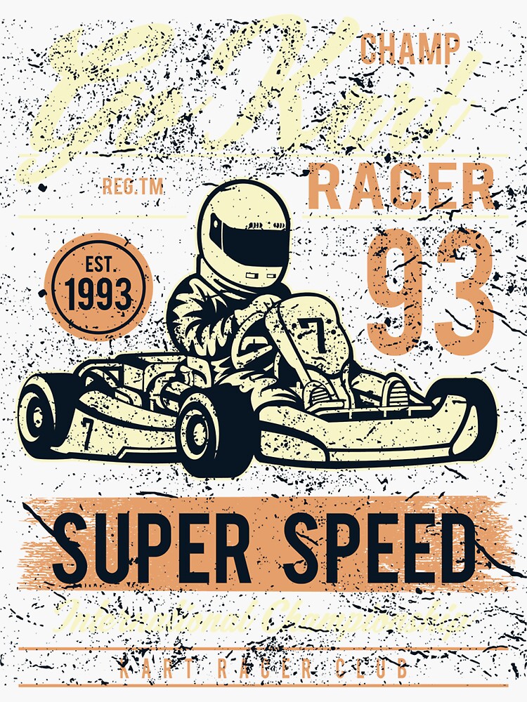 "Go Cart Racing Champ" Sticker by Mark5ky | Redbubble
