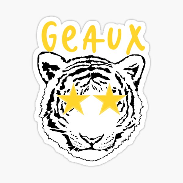 "Geaux Star Tiger LSU" Sticker for Sale by pipslittleshop | Redbubble