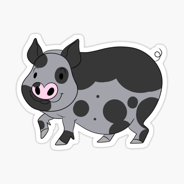 "Spotted Mini Pig" Sticker for Sale by CrazygoatLad | Redbubble