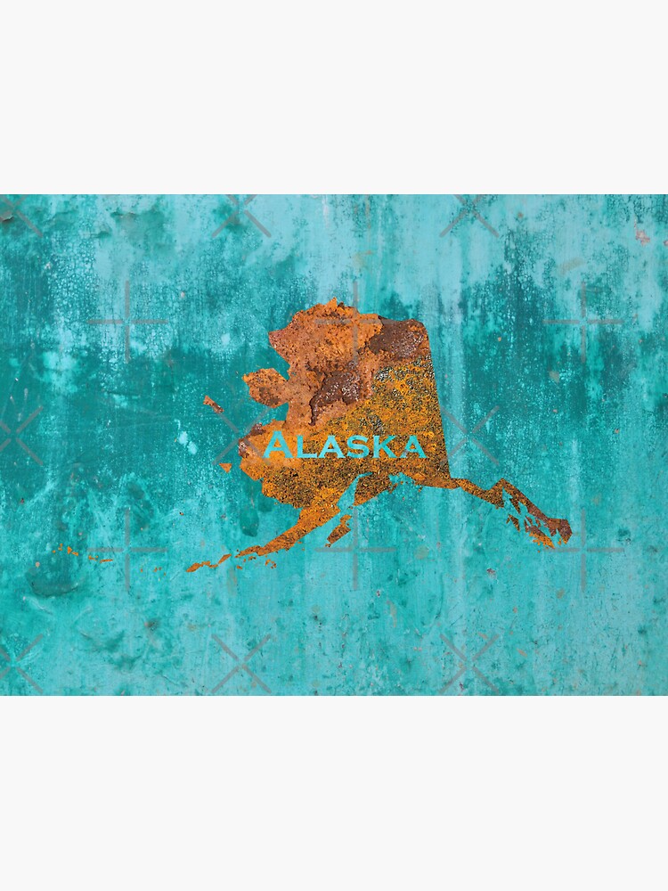 "Alaska Rust on Teal" Sticker for Sale by fineart2017 | Redbubble