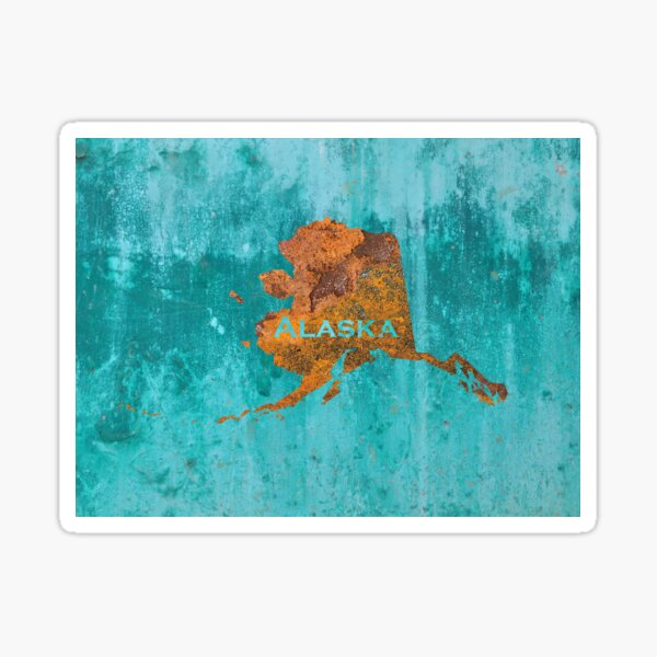 "Alaska Rust on Teal" Sticker for Sale by fineart2017 | Redbubble