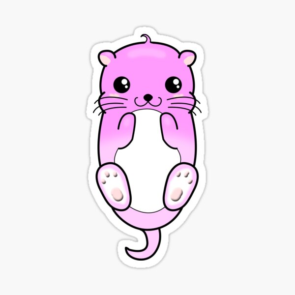 "Chibi Gradient Pink Otter" Sticker for Sale by NicholiCosplay | Redbubble