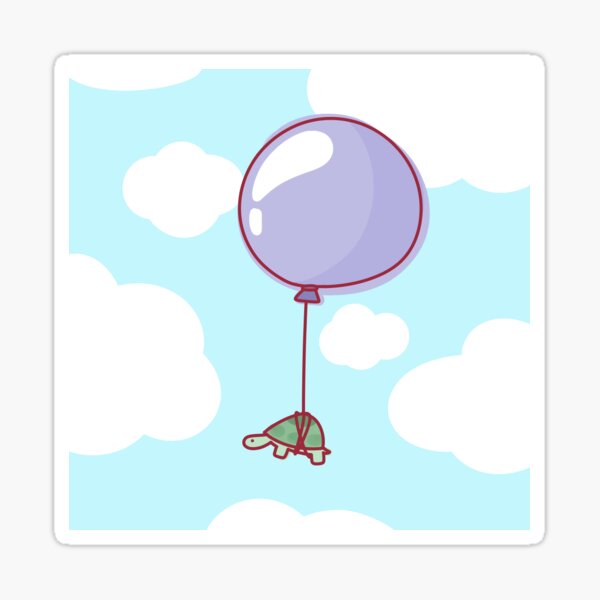 "Turtle and Balloon Hijinks " Sticker for Sale by Cassapillar | Redbubble