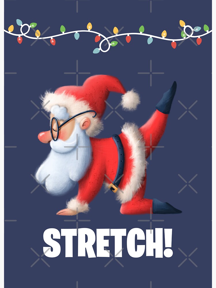 "Stretching Santa Yoga Pose Funny Christmas" Sticker for Sale by ...