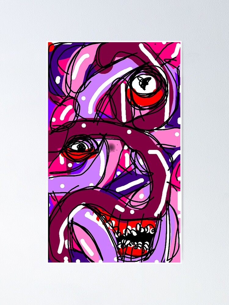 Tentacle Pink Poster By Santos Artworks Redbubble