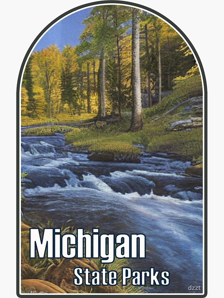 "Michigan State Parks Illustration" Sticker for Sale by dzzt | Redbubble