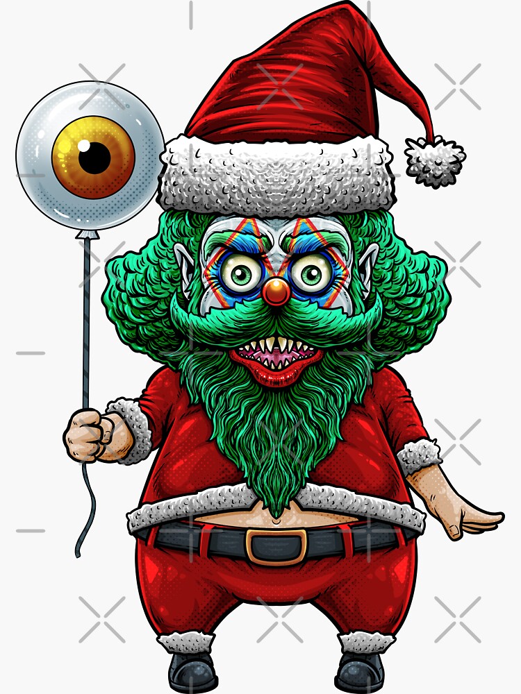"Monster santa claus ( clown )" Sticker for Sale by lillyrise | Redbubble
