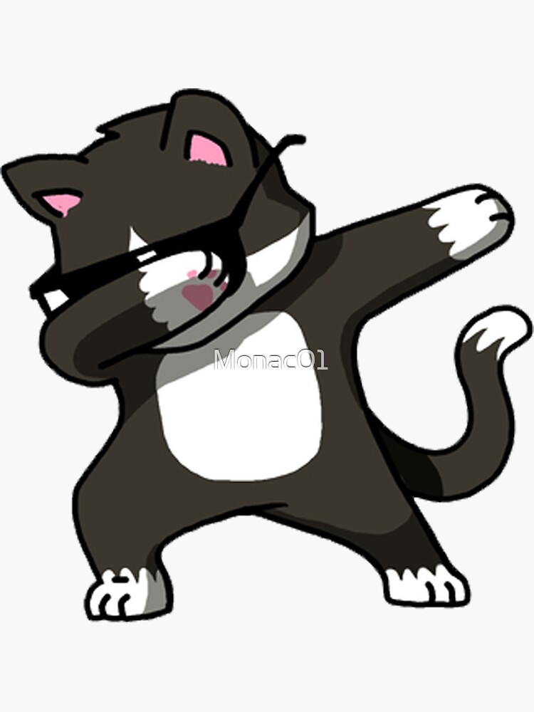 "Cat dab" Sticker for Sale by Monac01 | Redbubble