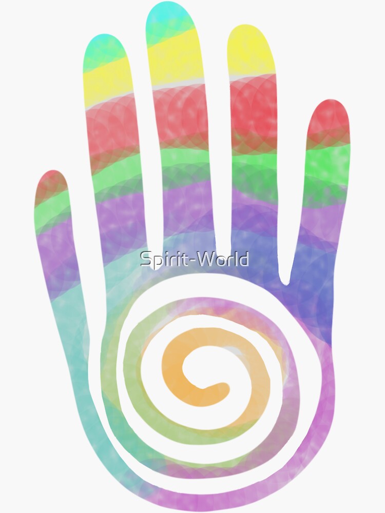 "Native American Hopi Rainbow Healing Hand" Sticker for Sale by Spirit ...